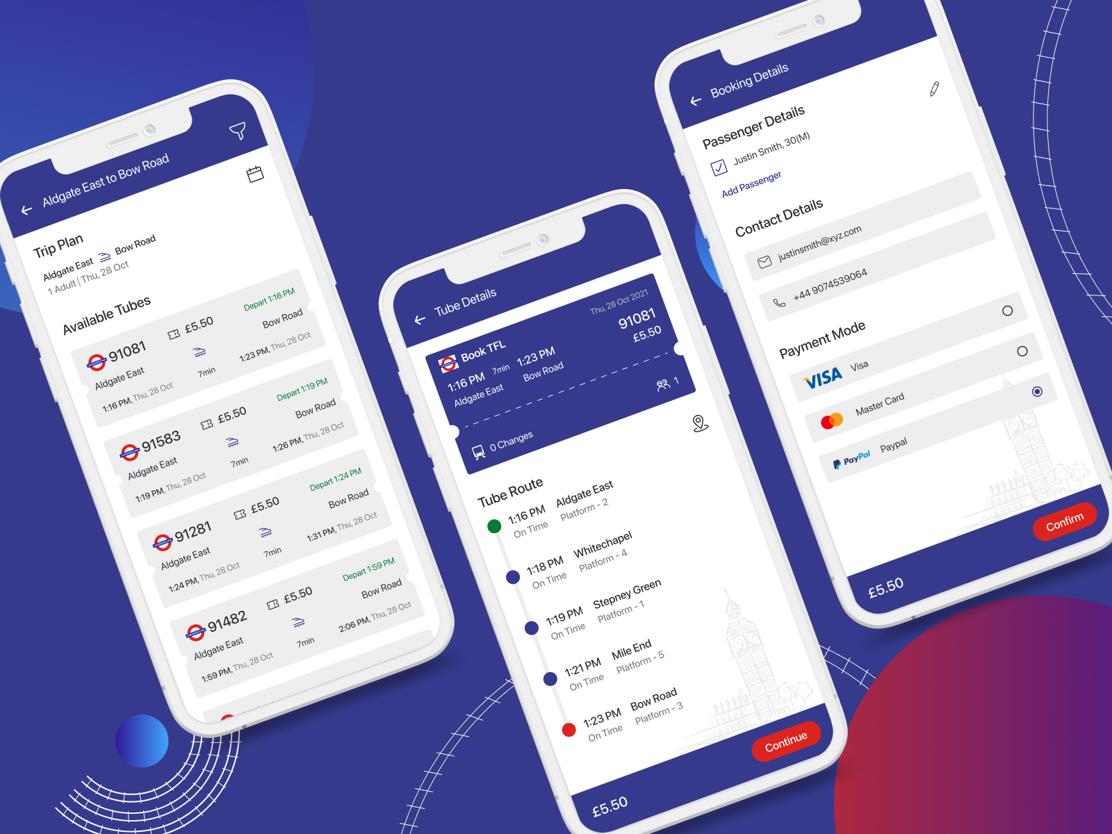TFL ticket booking app. by Galaxy UX Studio on Dribbble