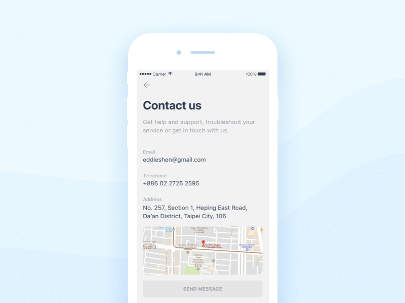 Daily UI #018 Contact us by Eddie Shen on Dribbble
