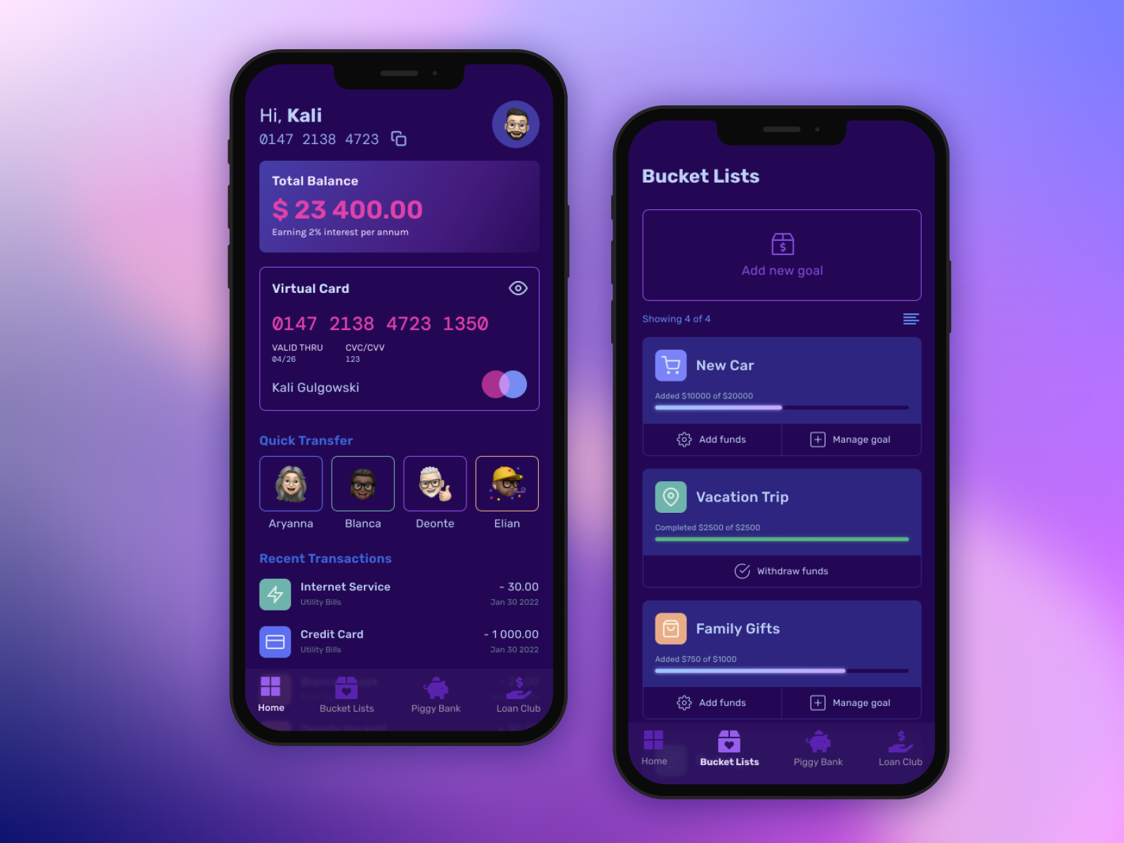 Savings/Investment Platform Mobile UI Design - Dark by Adam Navarro on ...