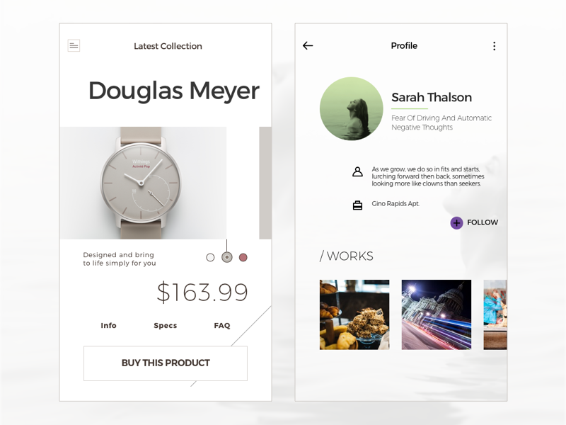 Minimalist ecommerce daily ui by Stephen Sunassee on Dribbble