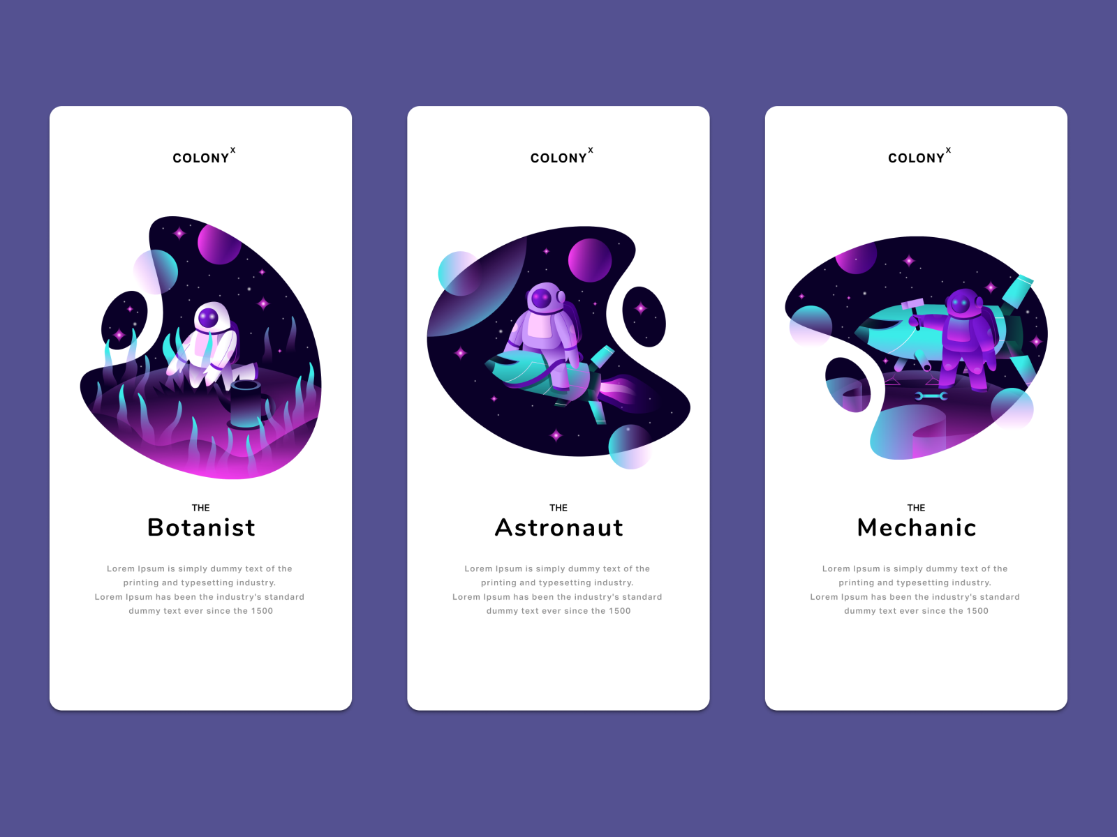 Colony app illustrations by Berin Holy on Dribbble