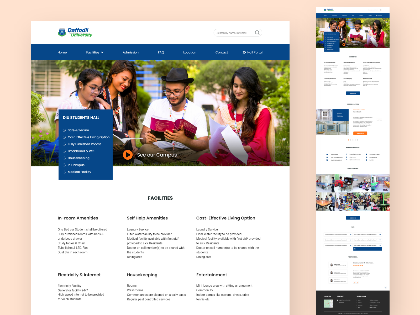 Hall/Dormitory Website by Sabiha Afrin on Dribbble