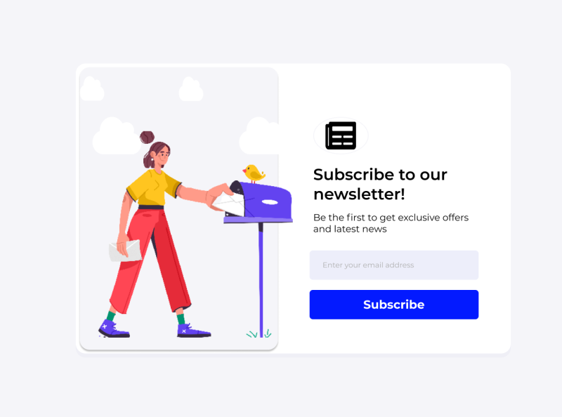 Subscribe to our newsletter! by Ananya on Dribbble