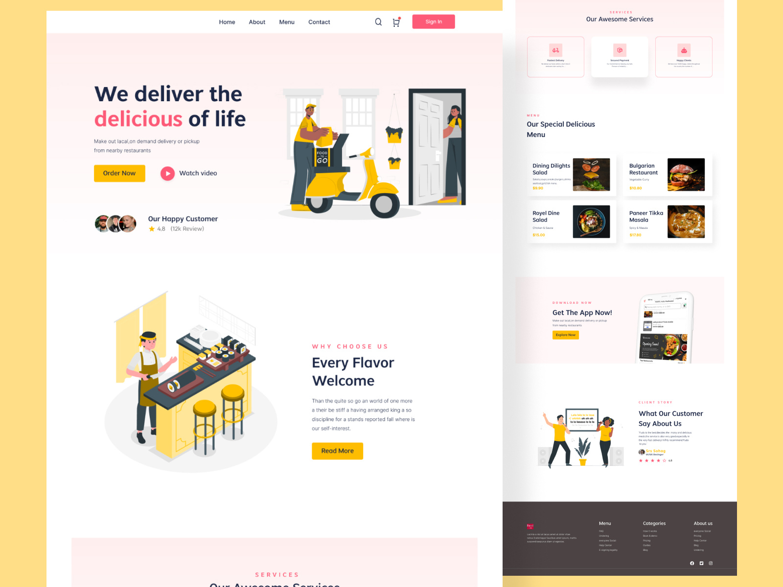 Food Delivery Landing Page Design by Srs Sohag on Dribbble