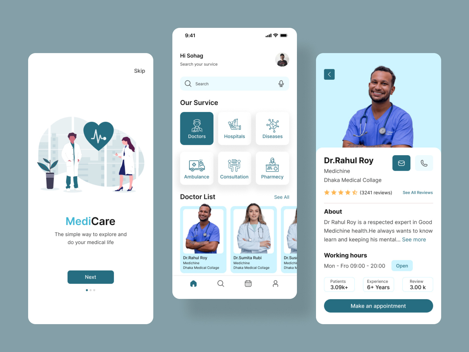 Medical Mobile App by Srs Sohag on Dribbble
