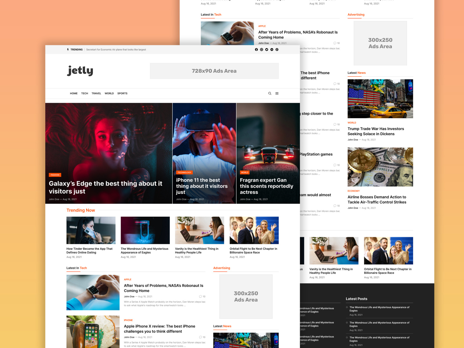 Jetly WordPress Blog & Magazine Theme by Emir Topaloğlu on Dribbble