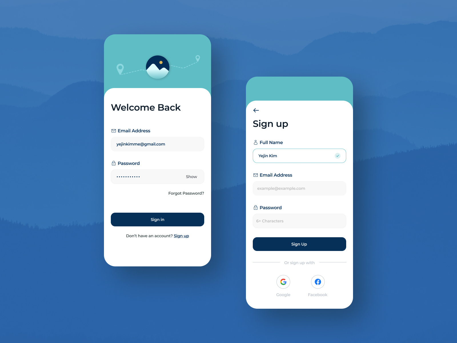 Daily UI #001 - Sign Up by Yejin Kim on Dribbble