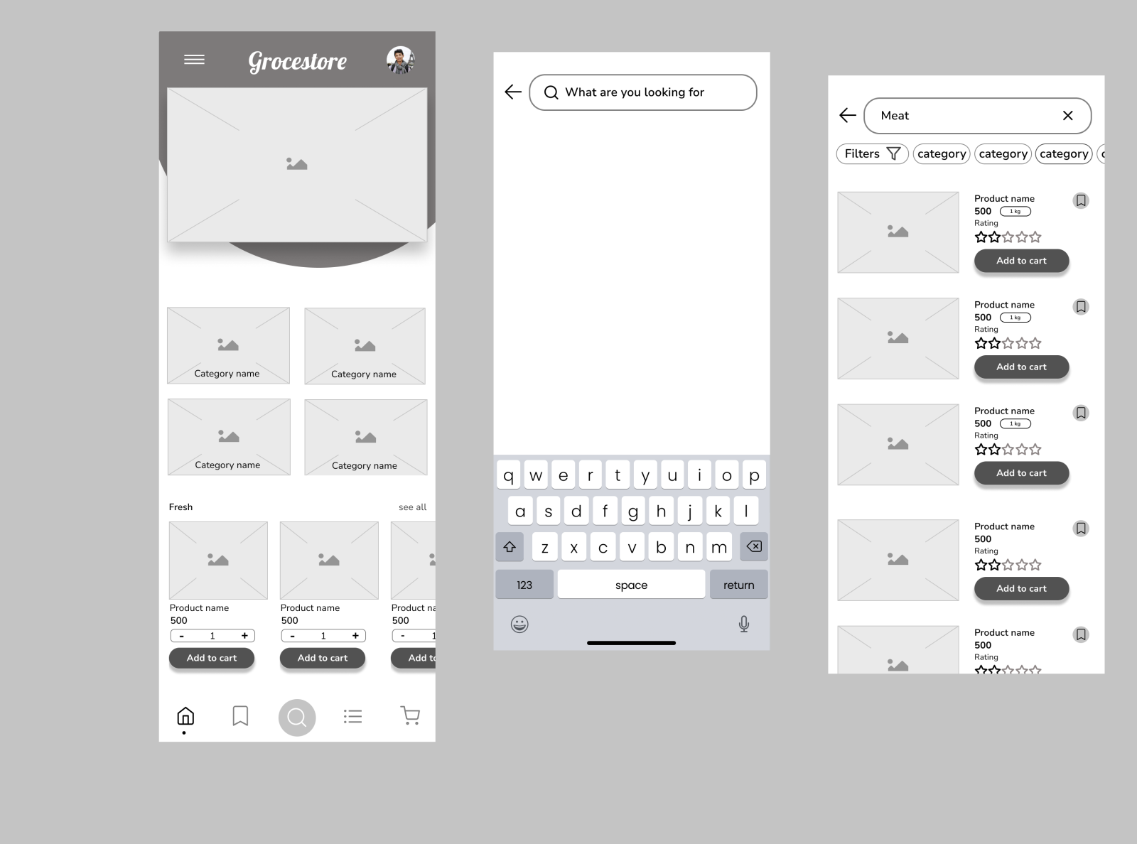Grocestore Wireframe by Ankit Gupta on Dribbble