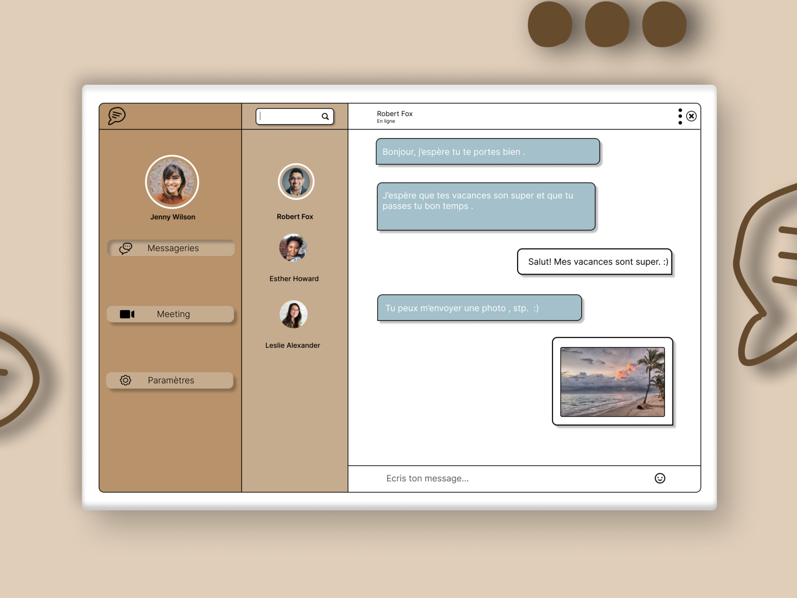 Daily UI Challenge #014 - Direct Messaging by Edwige JULIEN on Dribbble