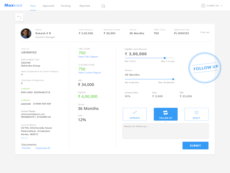 Credit underwriter by Jishnuram on Dribbble