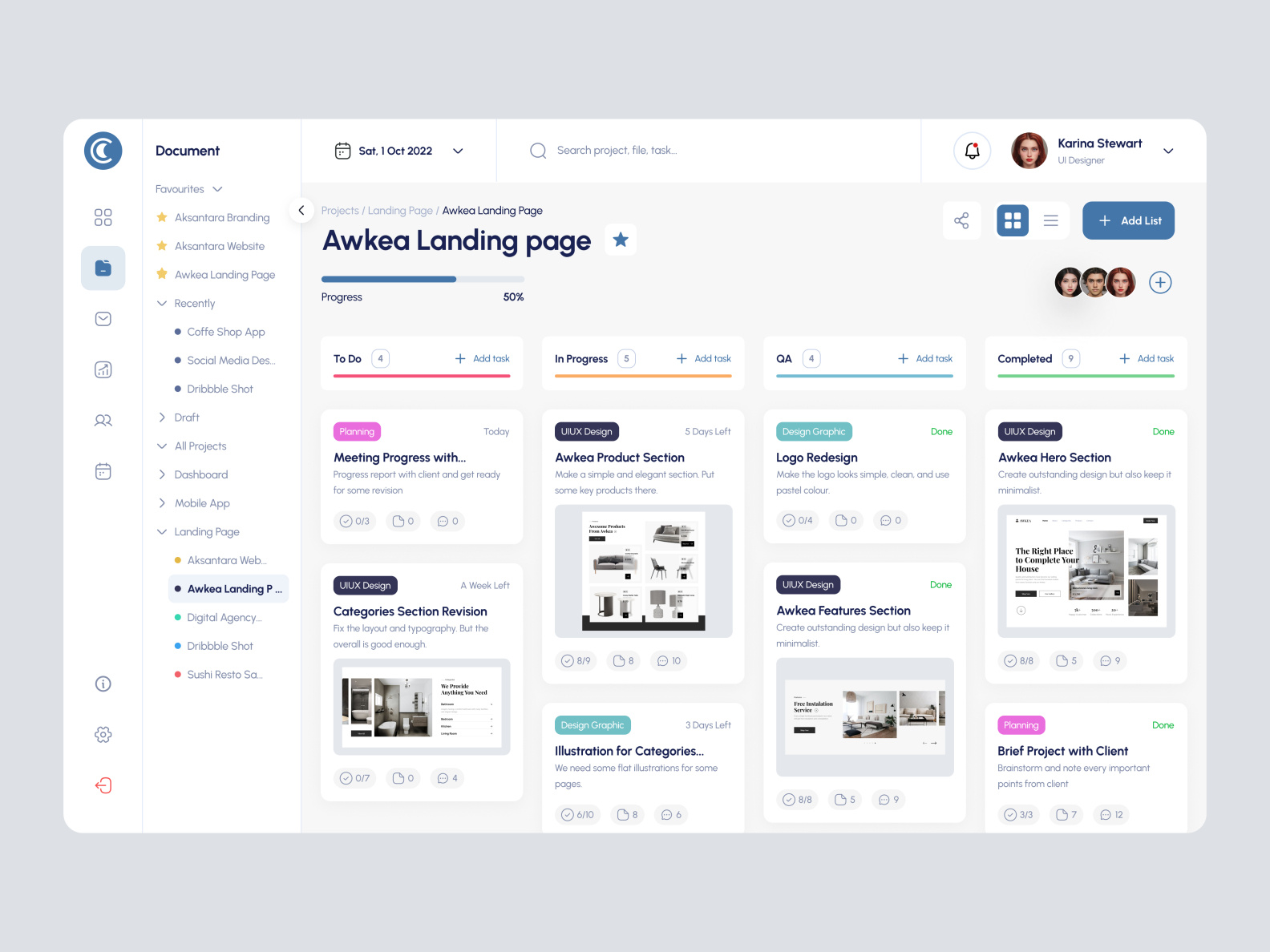 Creatz - Task Management Dashboard by Alif Nabil for Aksantara on Dribbble