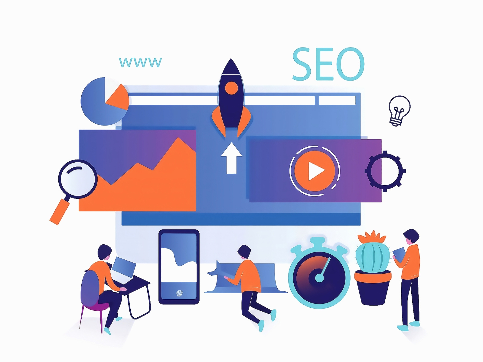 SEO illustration by Alfons Strand on Dribbble