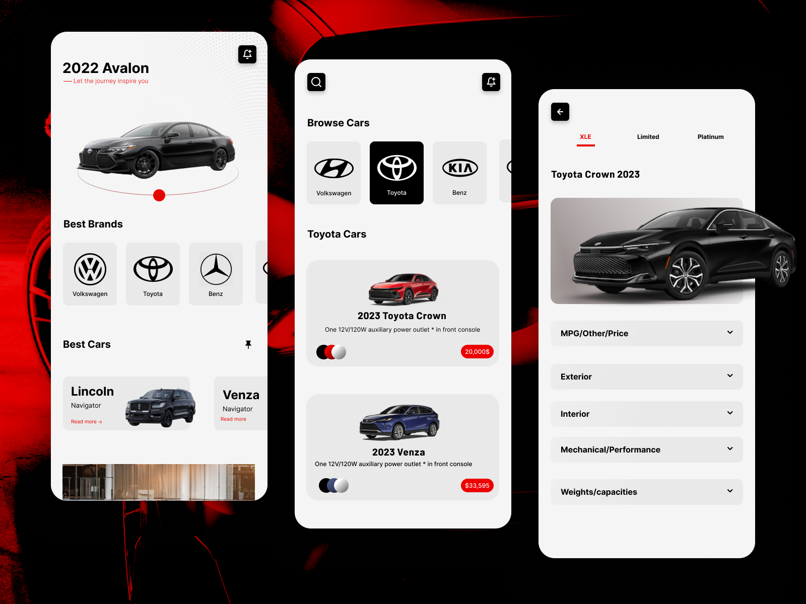 Car automobile vehicles-Mobile App by Mehrnoosh Ahmadian on Dribbble