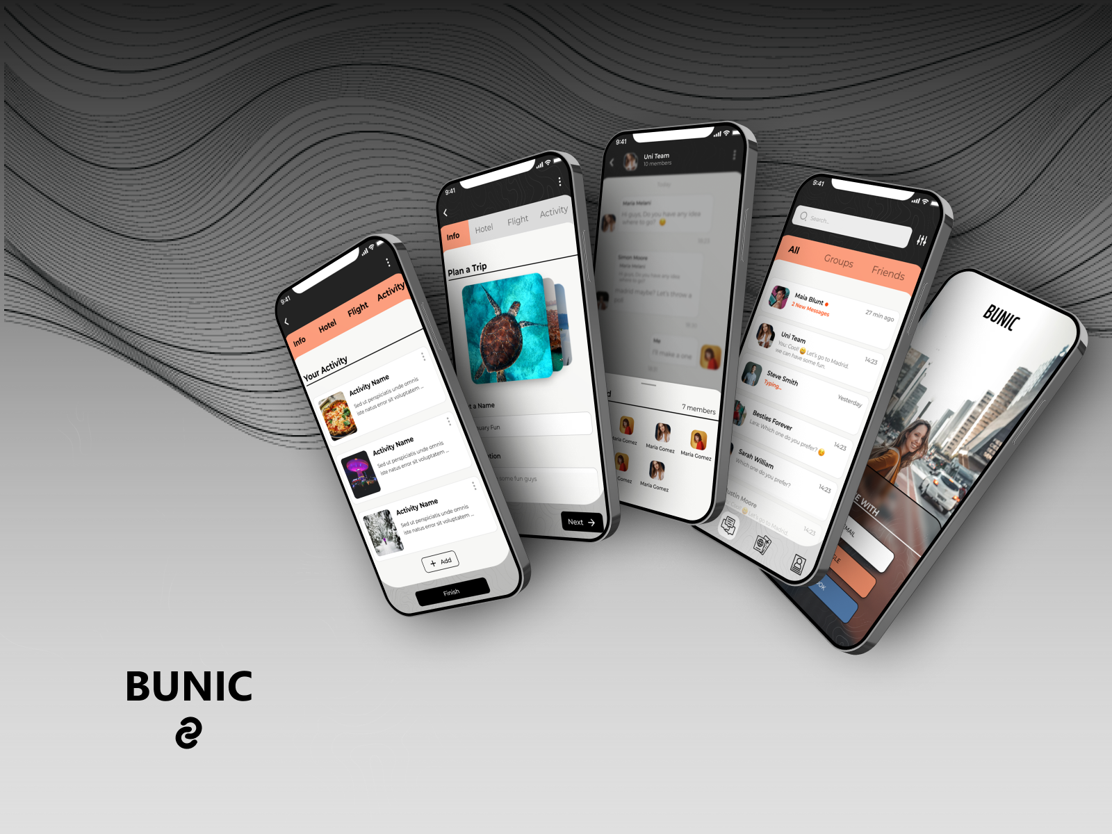 BUNIC - group trip with your friends by Cyberia Tech on Dribbble