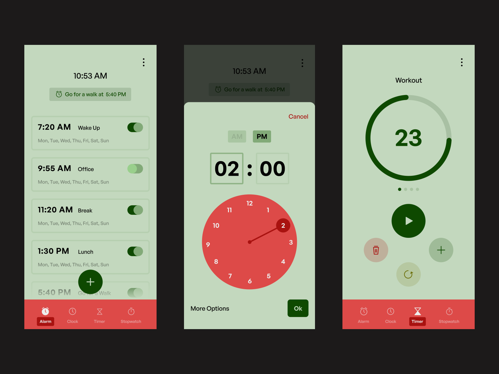 Clock App - Inspired from Google's Clock app. by Jeyasuriya on Dribbble
