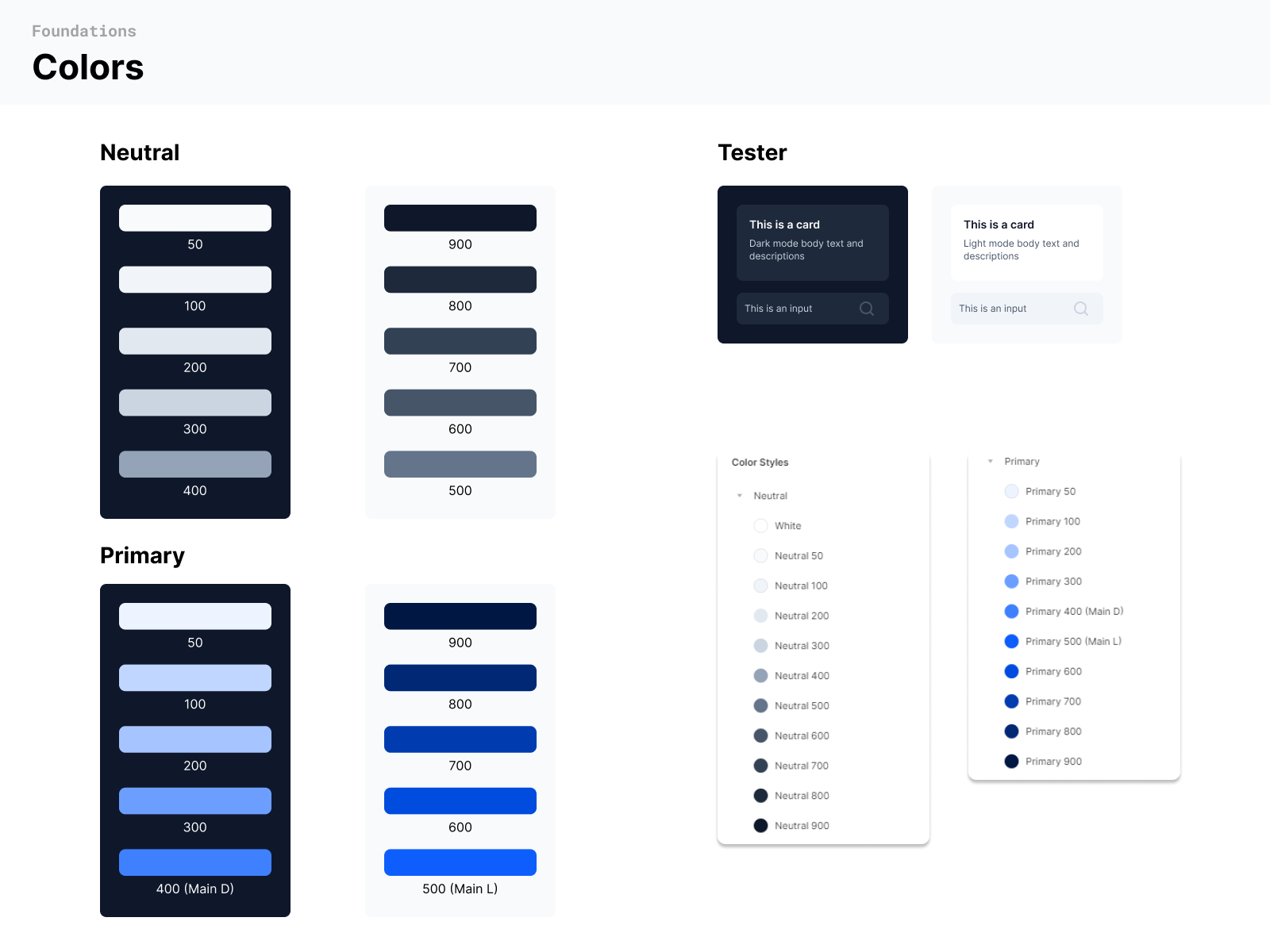 Colors that are part of the design system by Victor Girón on Dribbble