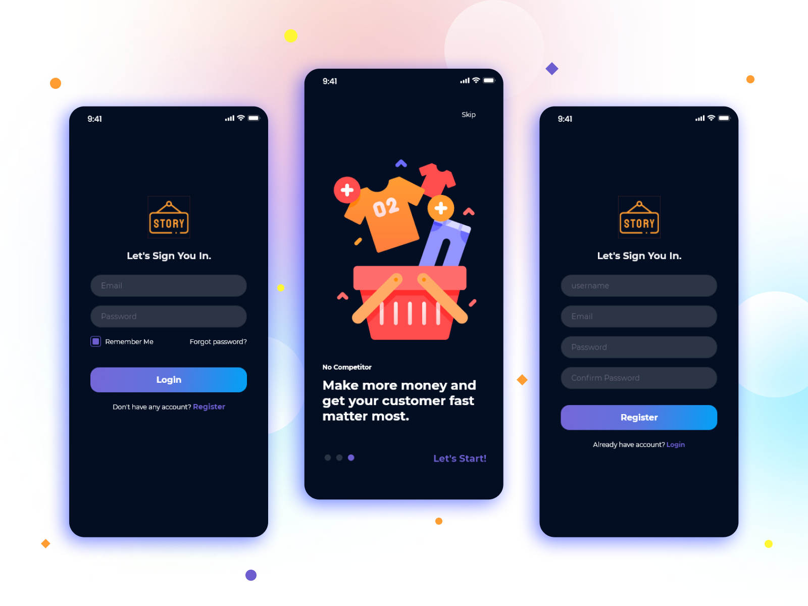 Story - Onboard & Login Screen by farhan rahman on Dribbble