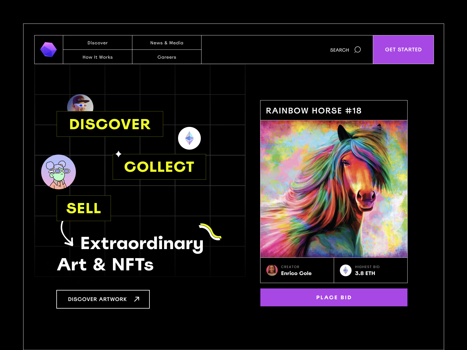NFT Marketplace Website by Mahima Mahajan for Appening on Dribbble