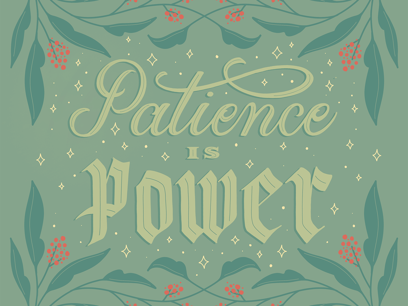Script & Blackletter Hand Lettering - Patience is Power by Crowski ...