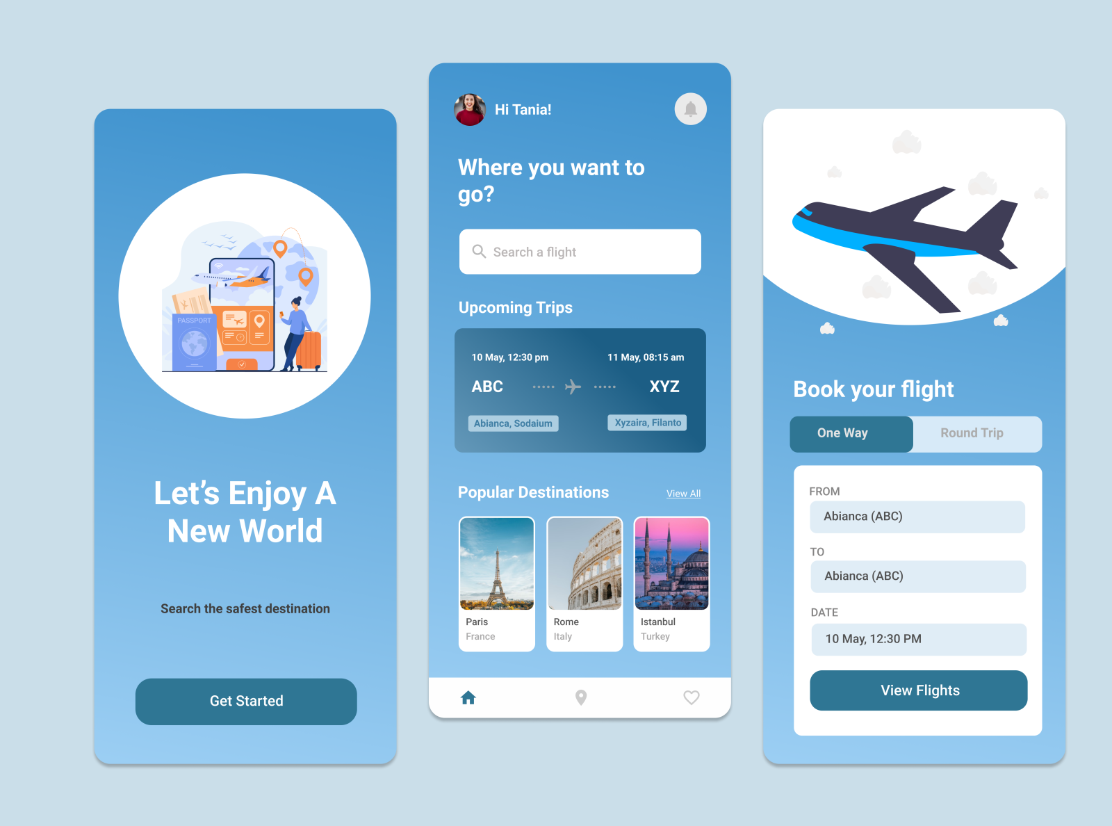 Flight App by Ahtsham Jabbar on Dribbble