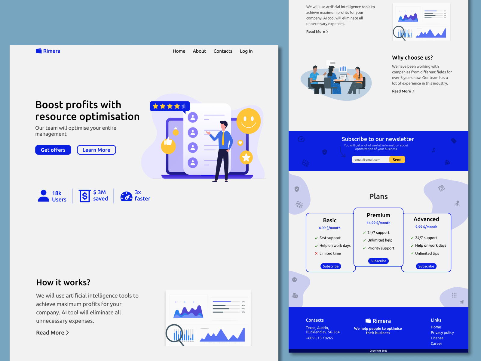 Simple and Modern Landing Page by Rokas on Dribbble