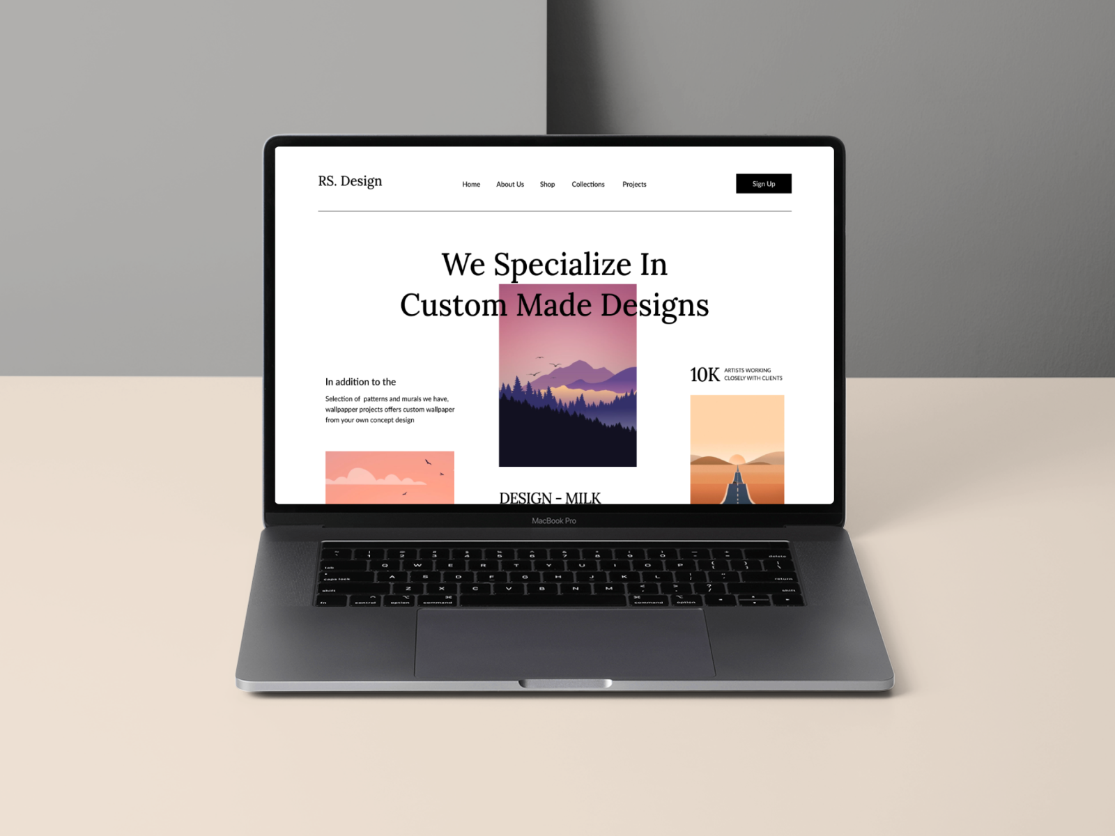 Abstract Design in MacBook Mockup by Ram Sriperumbuduru on Dribbble