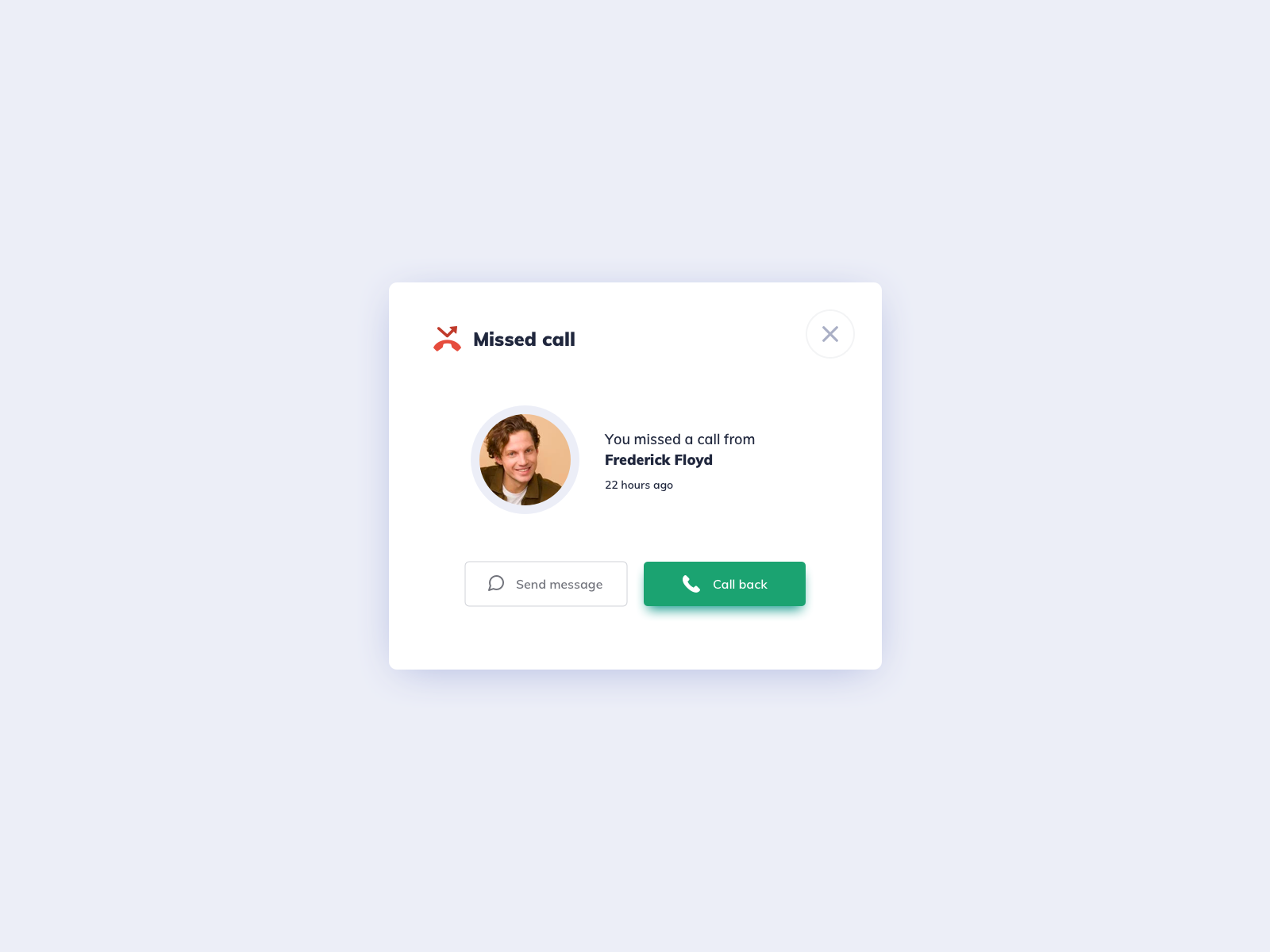 Missed call UI Design by Ildiko Gaspar on Dribbble