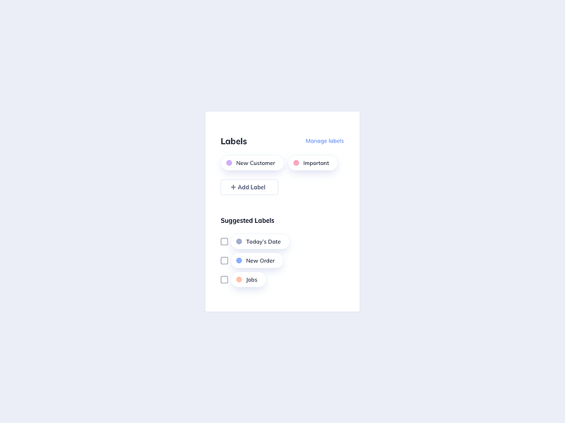 Labels UI Design by Ildiko Gaspar on Dribbble