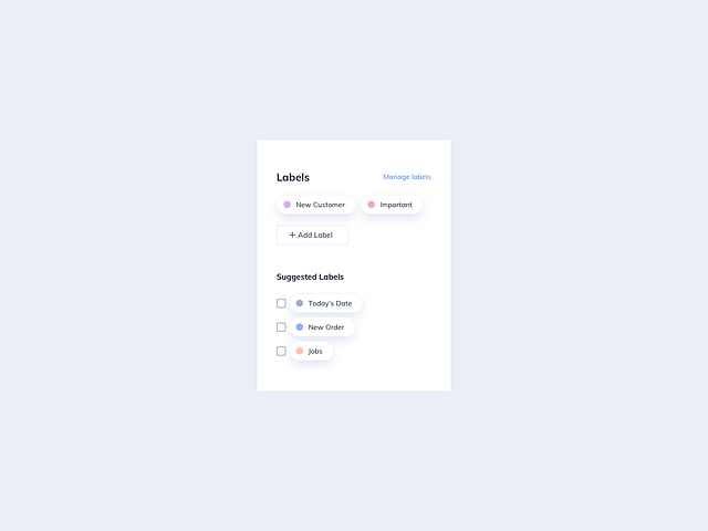 Labels UI Design by Ildiko Gaspar on Dribbble