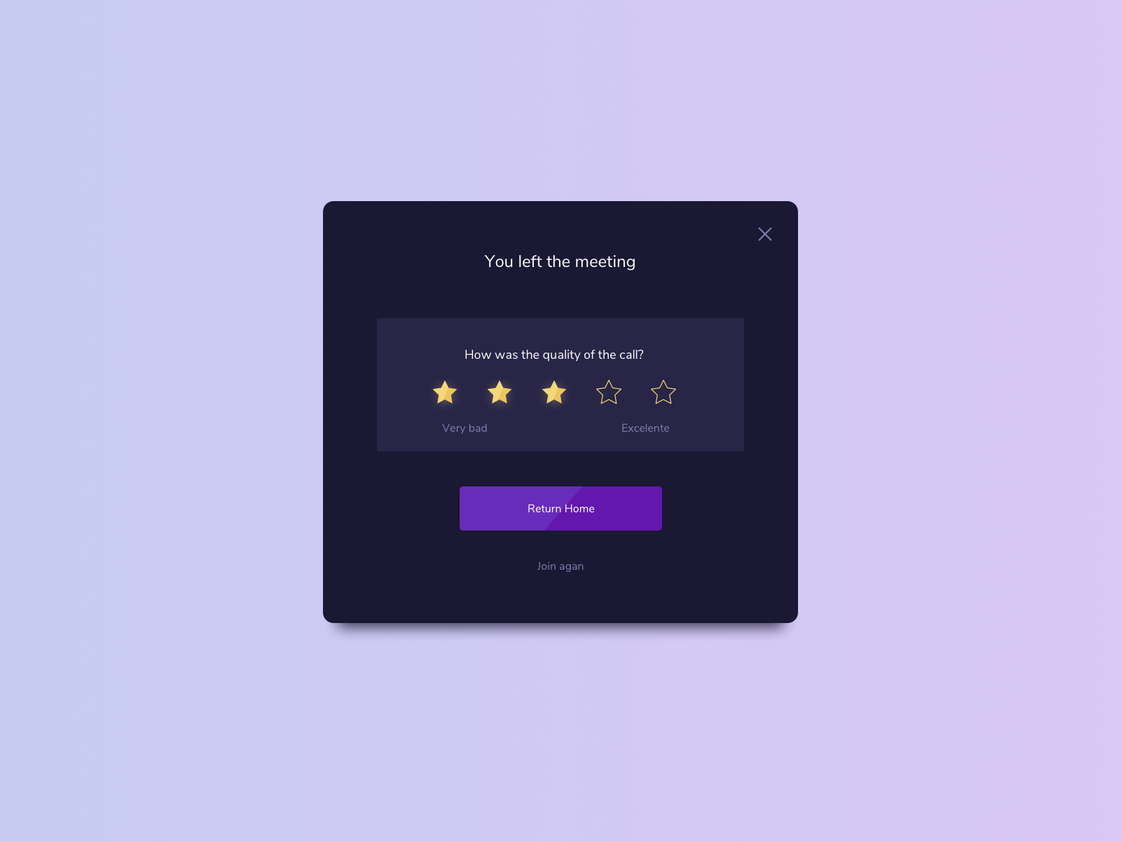 Meeting Ended UI Design by Ildiko Gaspar on Dribbble
