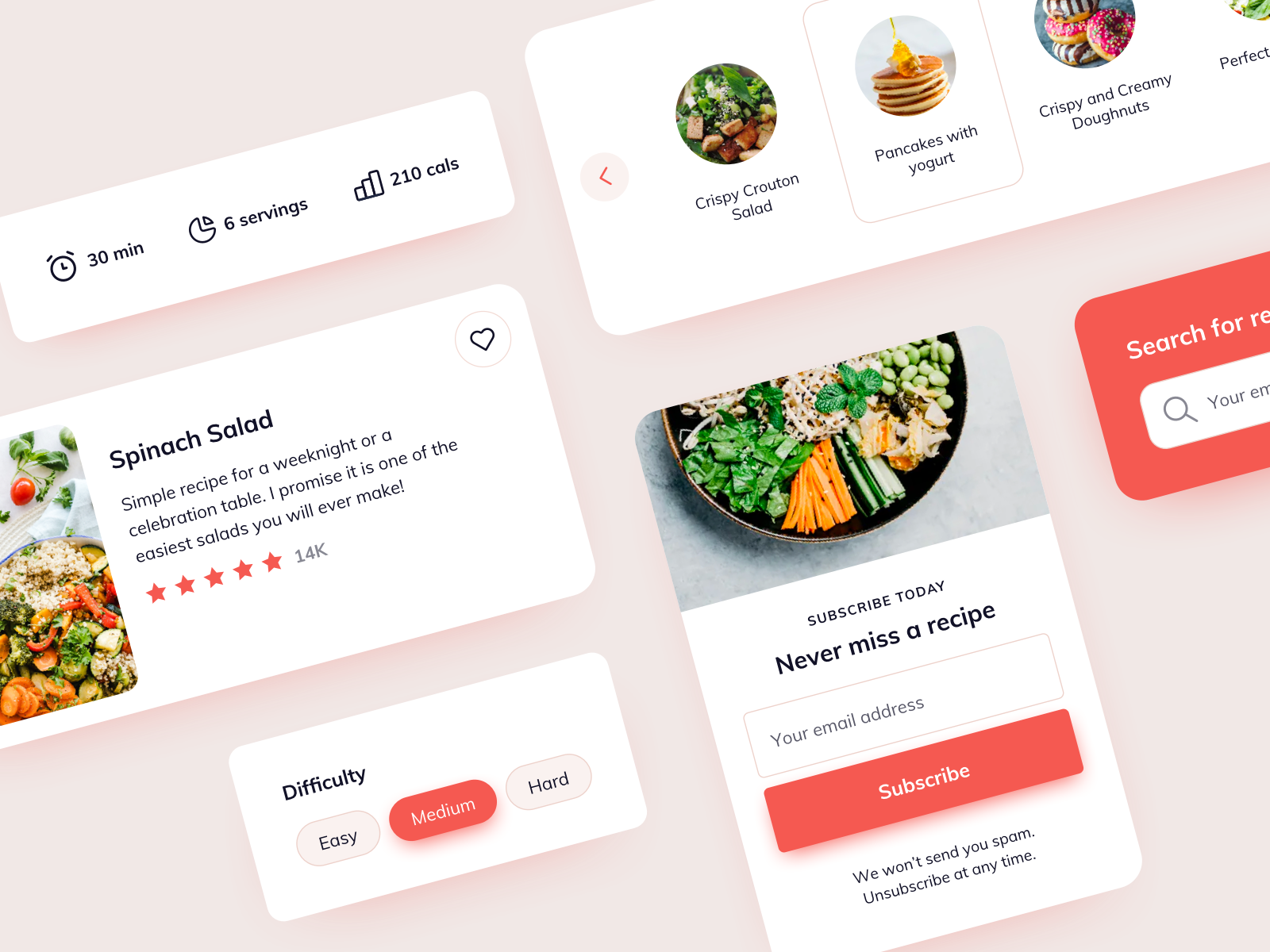 Recipe Page UI Components by Ildiko Gaspar on Dribbble