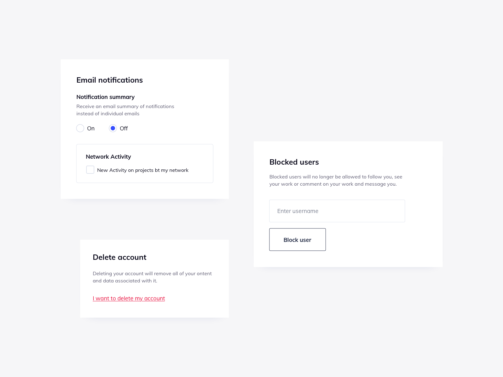 Account Settings UI Components by Ildiko Gaspar on Dribbble Account Settings UI Components by Ildiko Gaspar on Dribbble