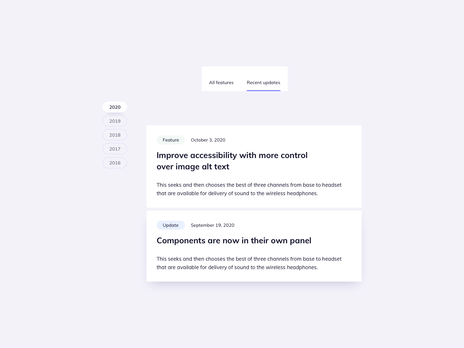 Features Page UI Component Designs by Ildiko Gaspar on Dribbble