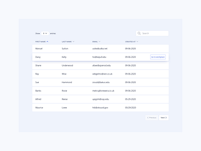 Table UI Design by Ildiko Gaspar on Dribbble