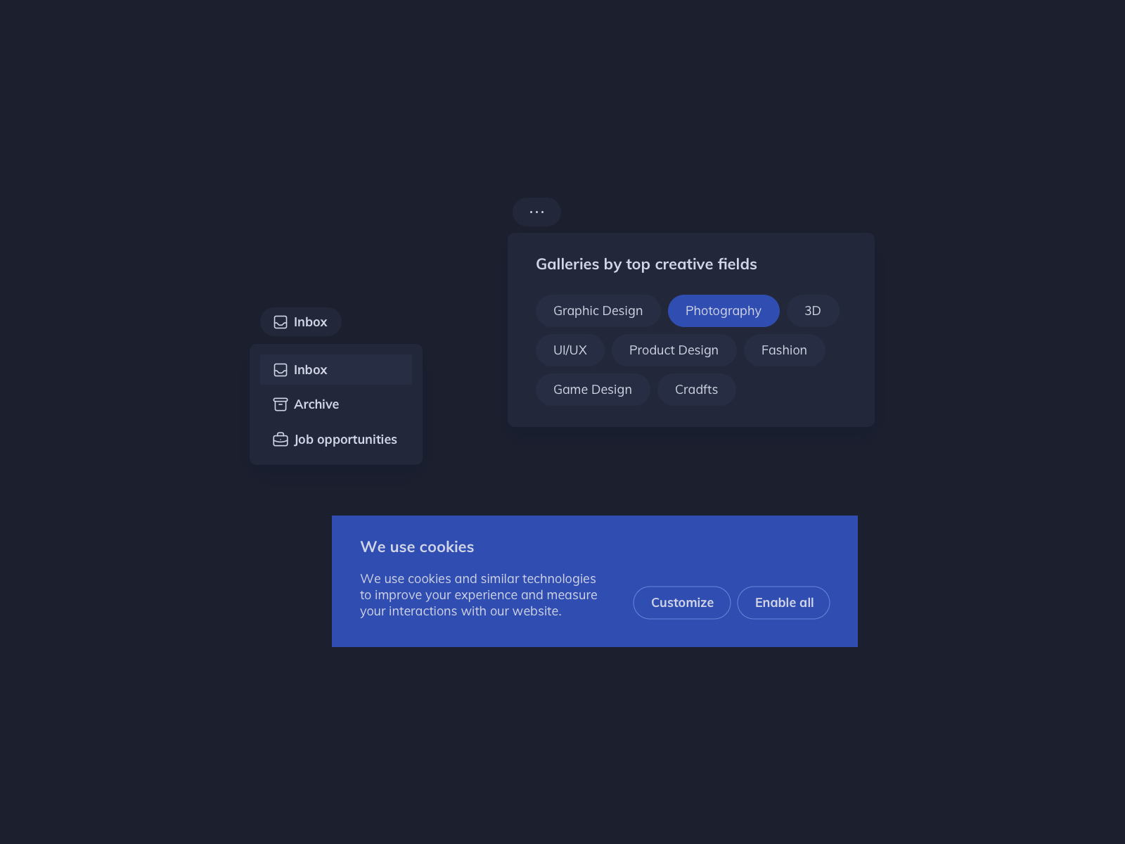 Dark Themed UI Components Design by Ildiko Gaspar on Dribbble