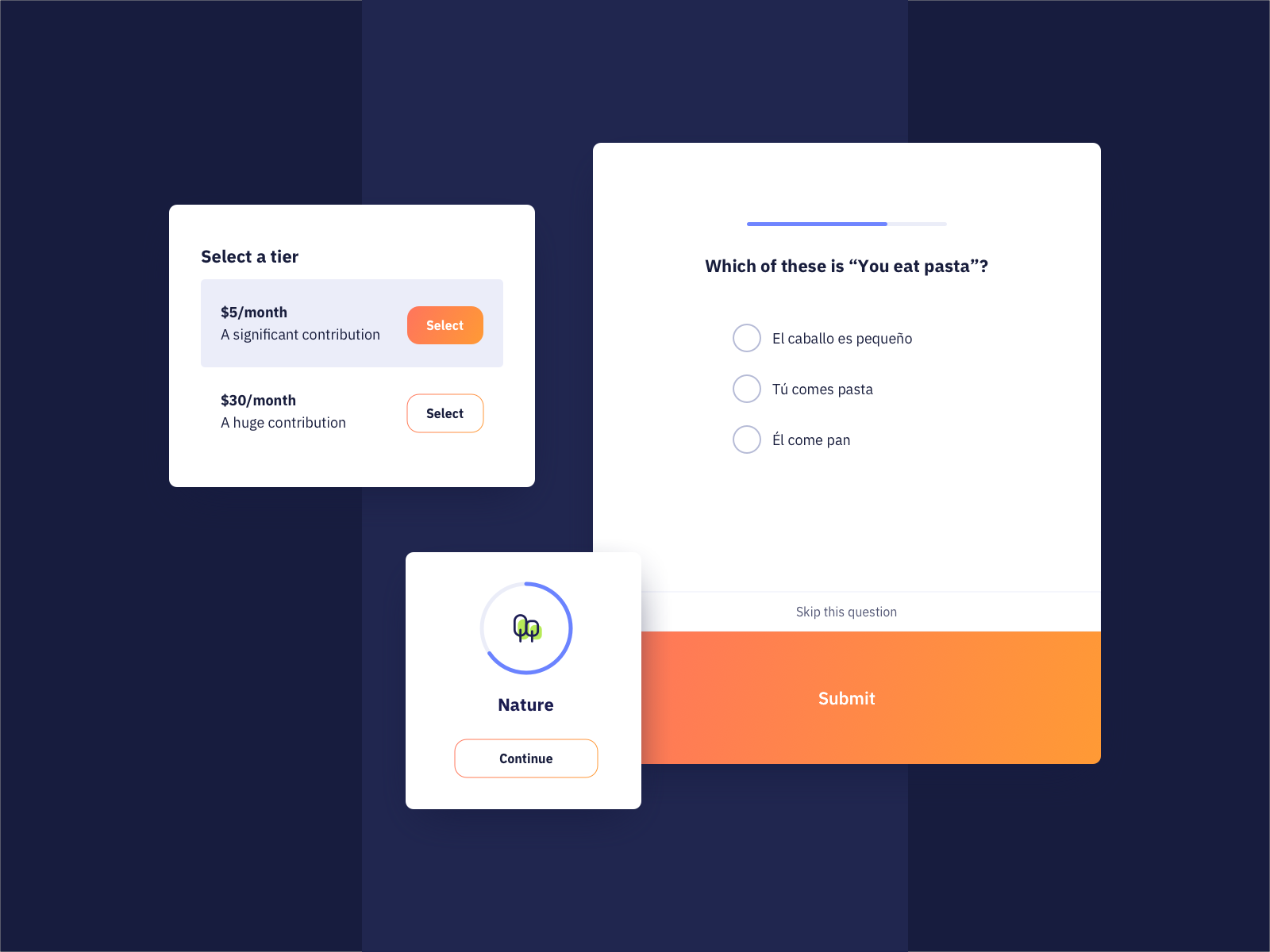 Language Learning UI Components by Ildiko Gaspar on Dribbble