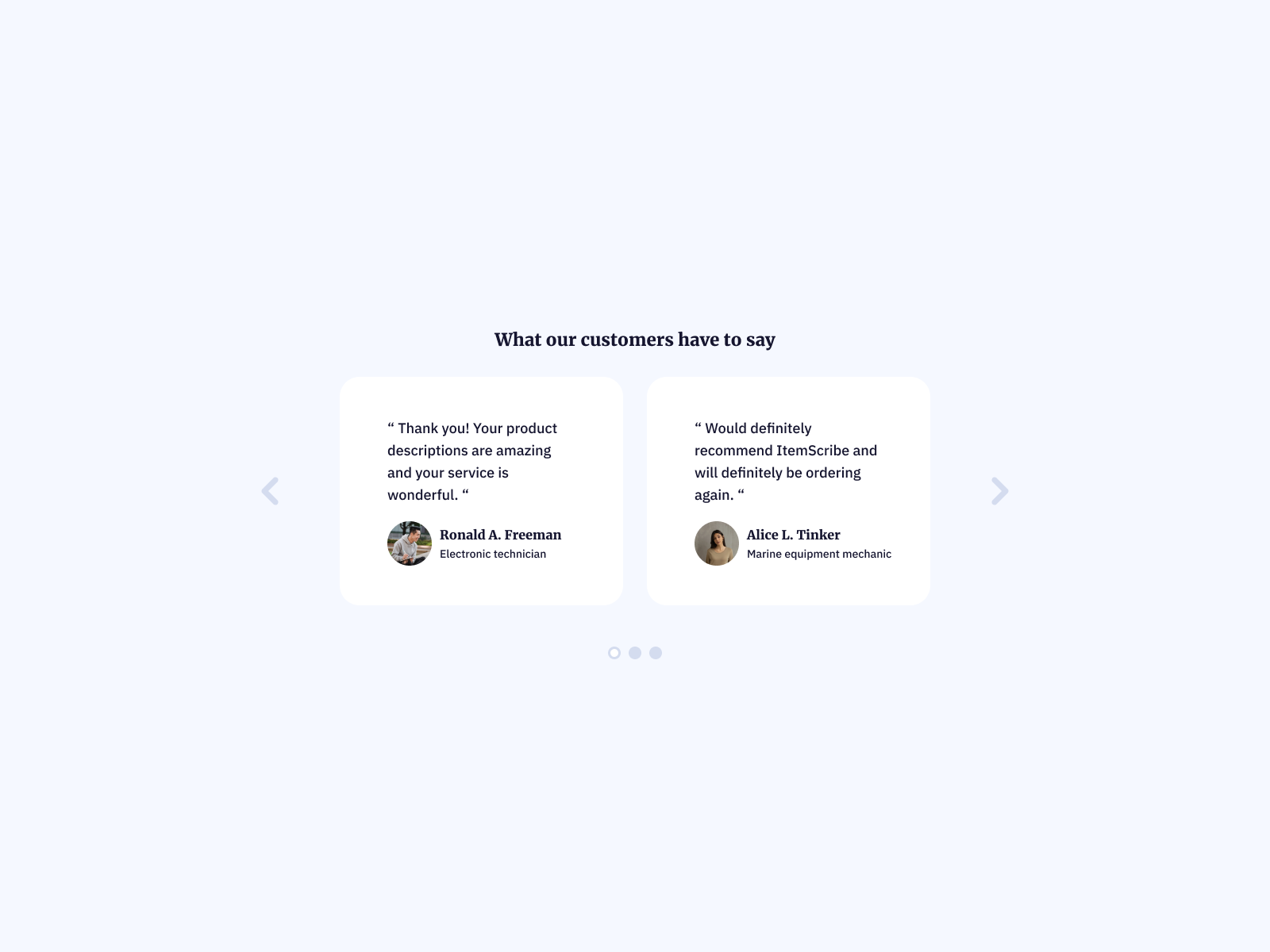Testimonials UI Design by Ildiko Gaspar on Dribbble