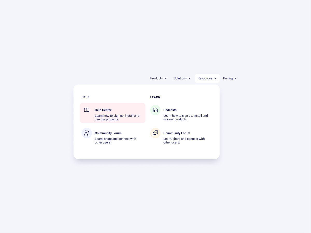 Dropdown Menu UI Design by Ildiko Gaspar on Dribbble
