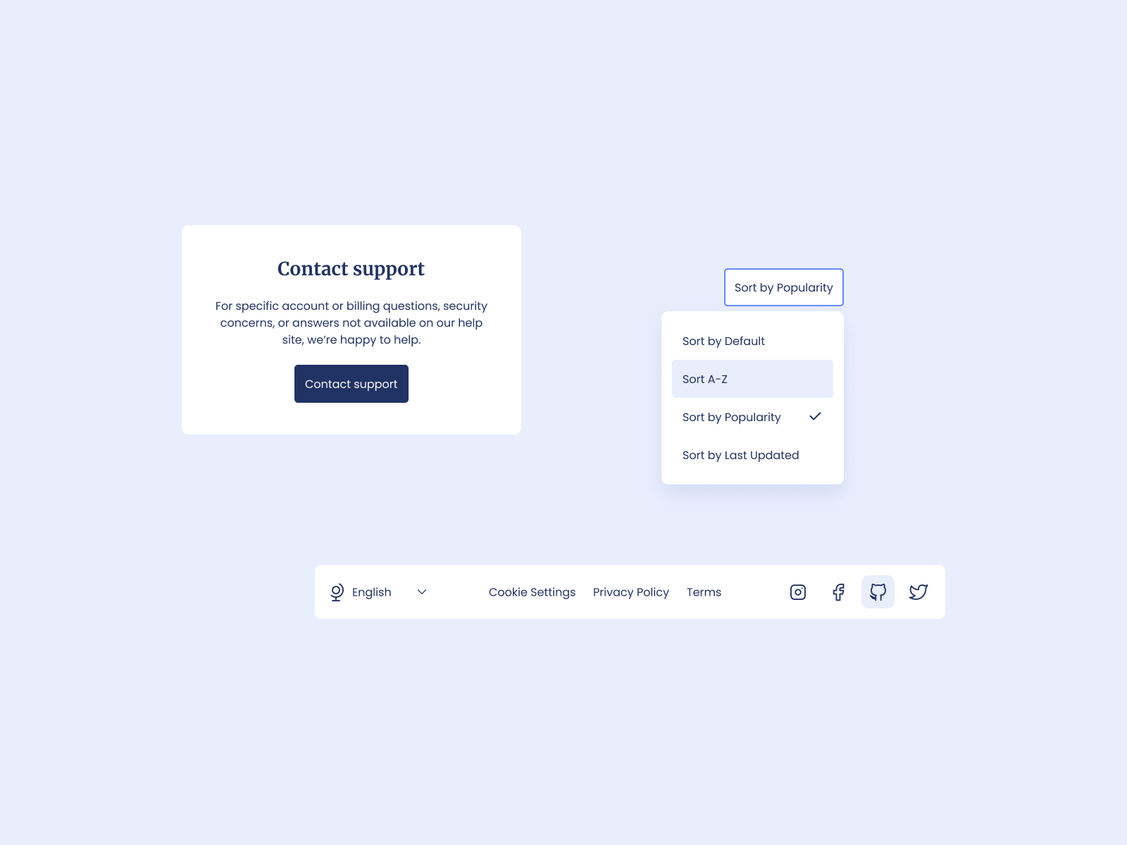 Help Page UI Components by Ildiko Gaspar on Dribbble