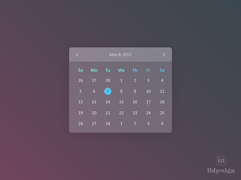 Calendar Ui Design by Ildiko Gaspar on Dribbble