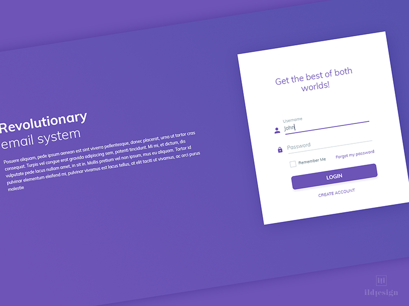 Login Screen UI Design by Ildiko Gaspar on Dribbble