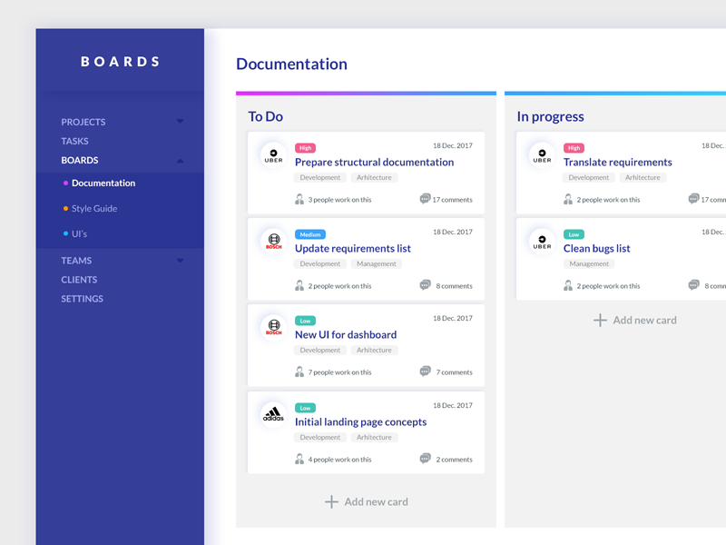 Kanban UI Design - Part 2 by Ildiko Gaspar on Dribbble