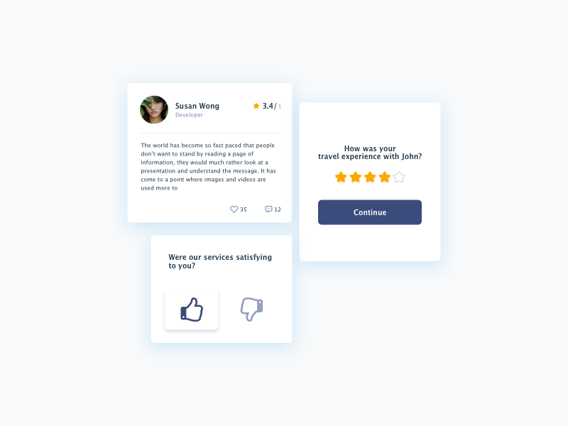 Review UI Design by Ildiko Gaspar on Dribbble
