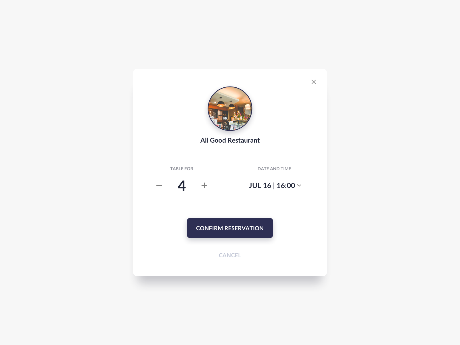 Confirm Reservation UI Design by Ildiko Gaspar on Dribbble