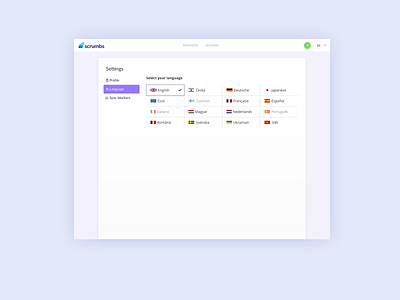 Language Settings UI Design by Ildiko Gaspar on Dribbble