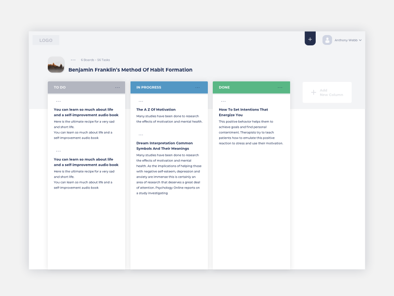 Kanban Screen UI Design by Ildiko Gaspar on Dribbble