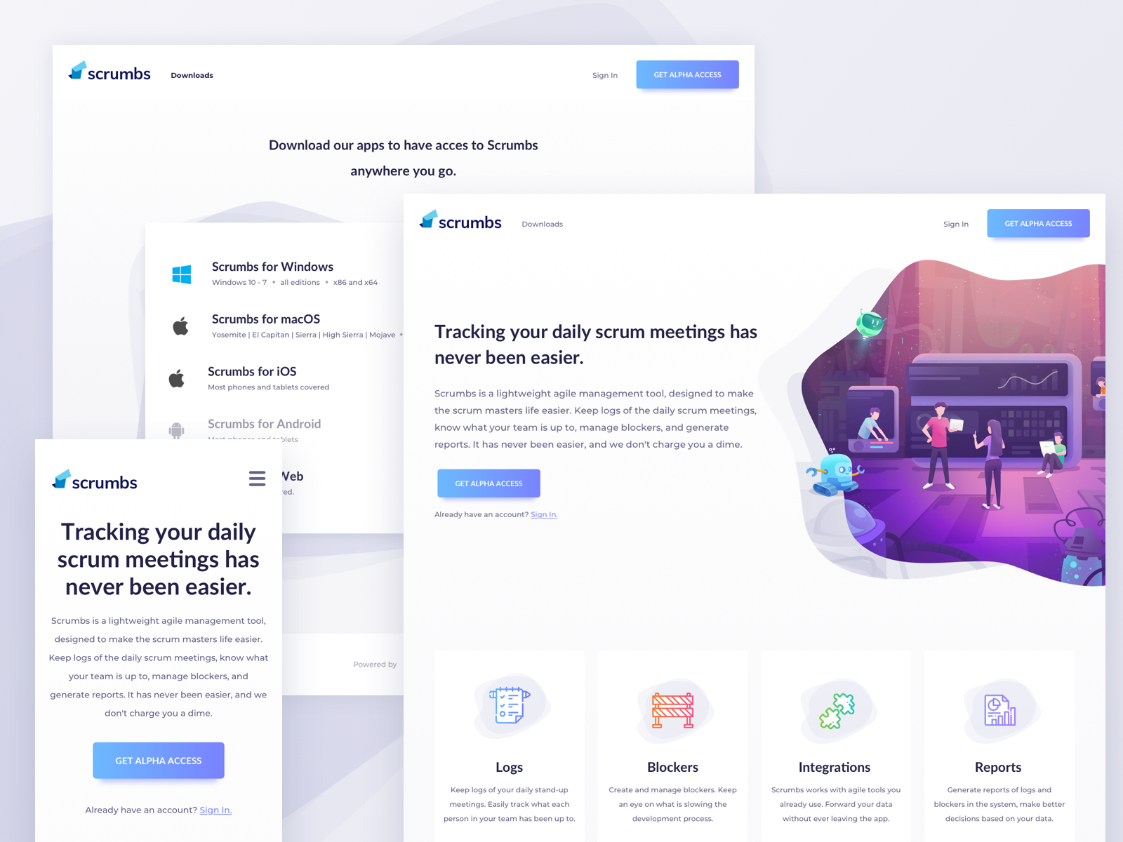 Scrumbs Landing Page Design by Ildiko Gaspar on Dribbble