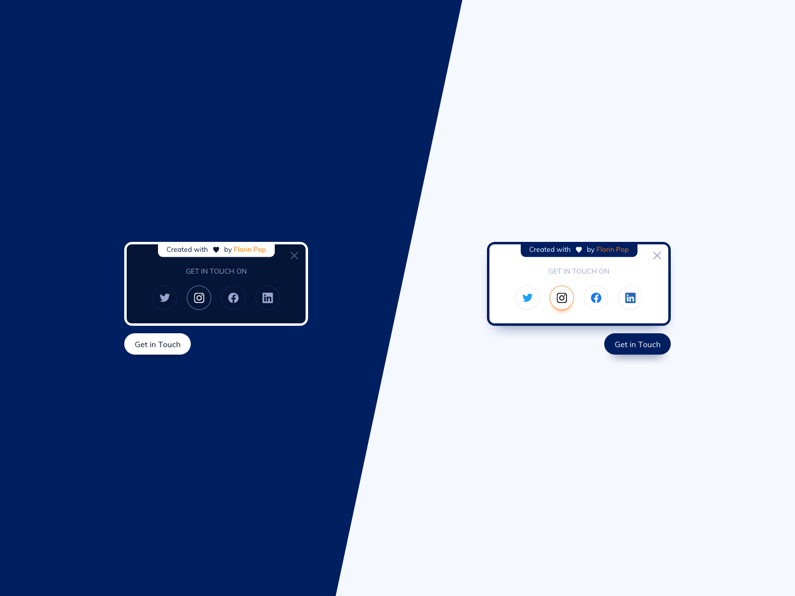 Social Contact Panel UI Design by Ildiko Gaspar on Dribbble