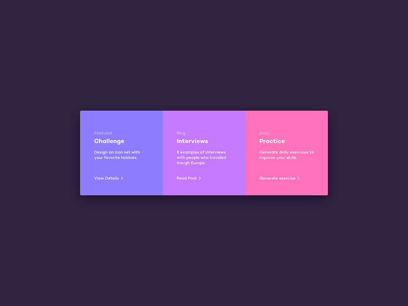 Colored Cards UI Design by Ildiko Gaspar on Dribbble