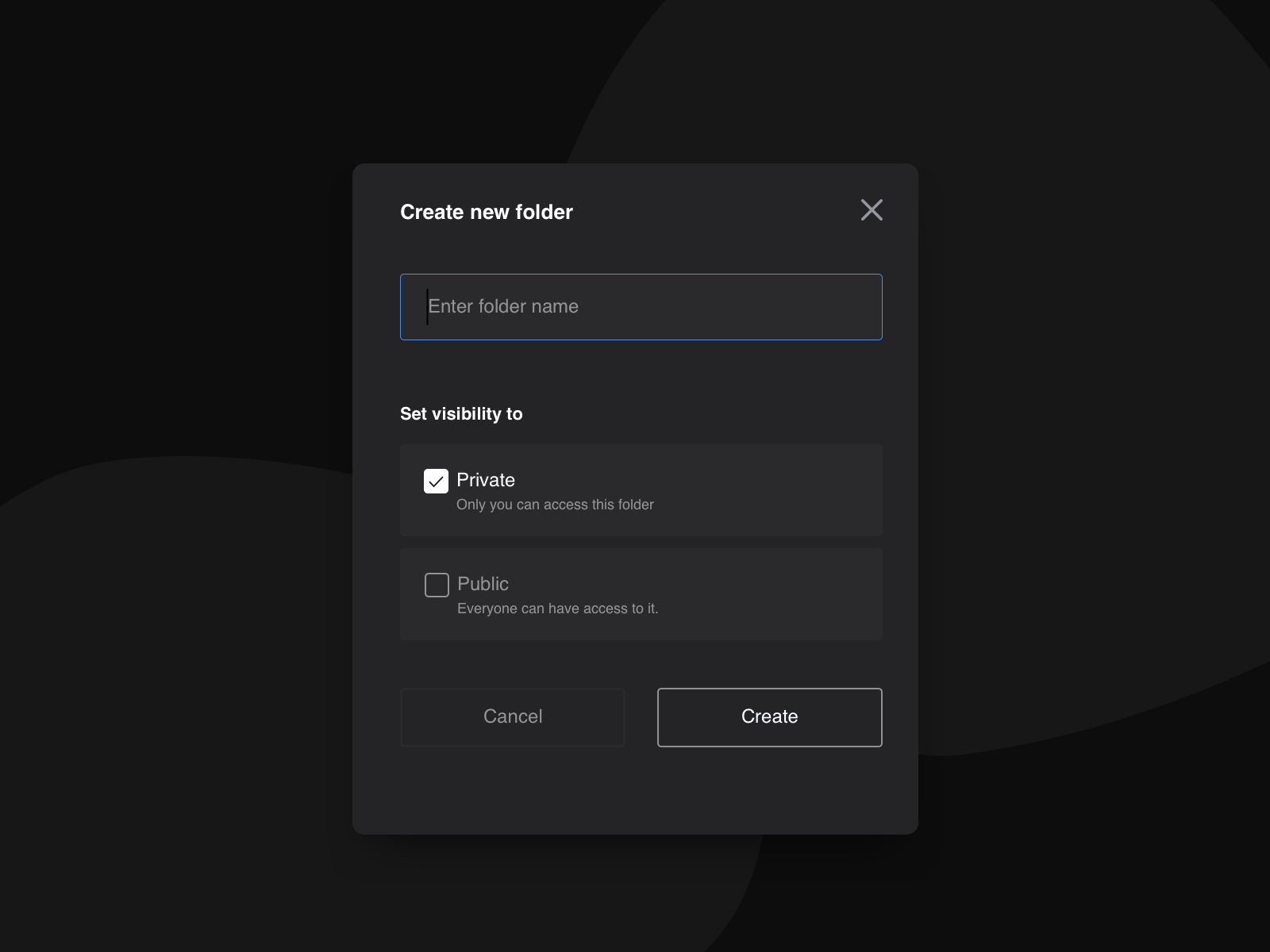 Create Folder Modal UI Design By Ildiko Gaspar On Dribbble